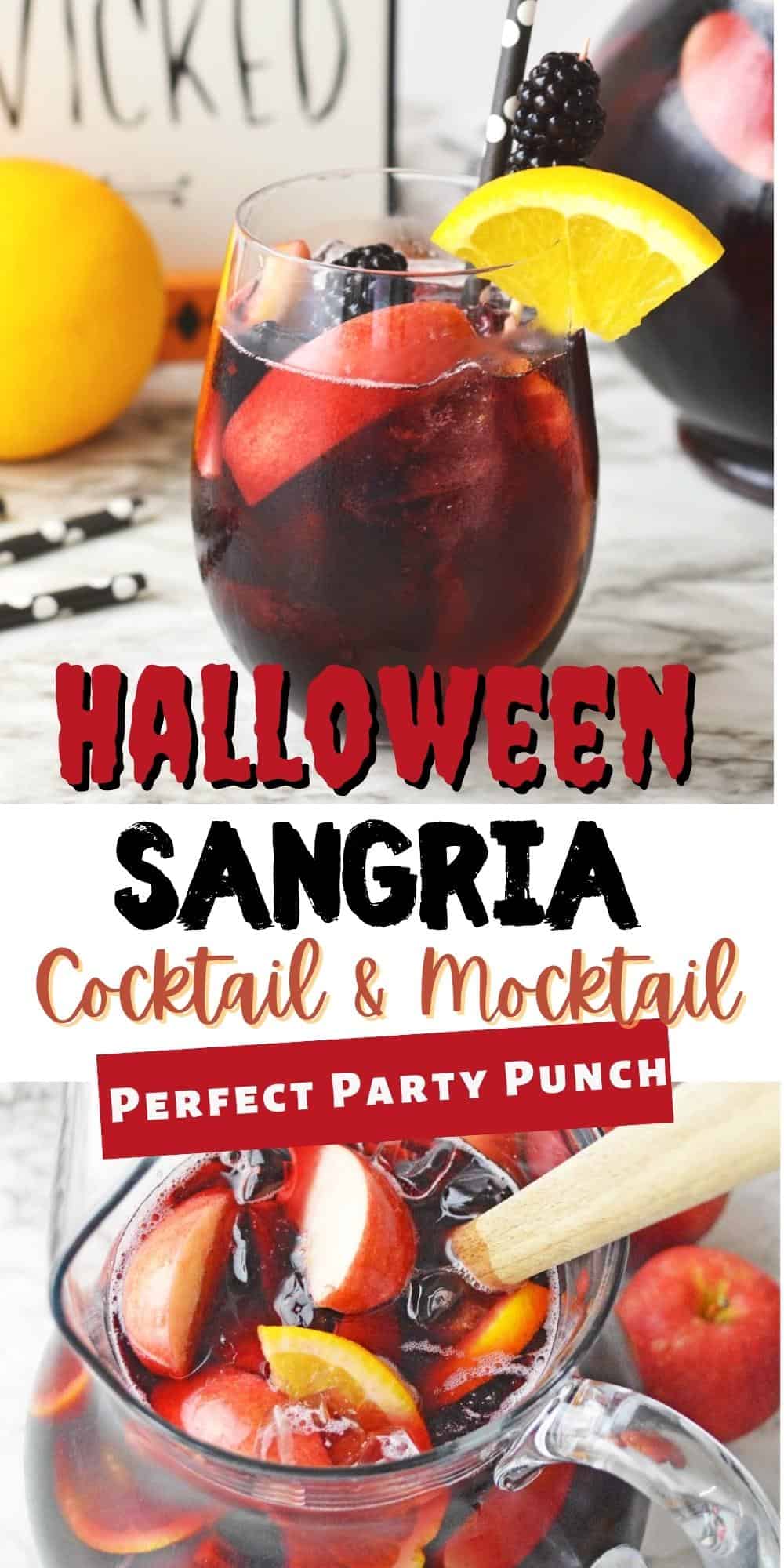 Easy Halloween Sangria (Cocktail or Mocktail) - Soulfully Made
