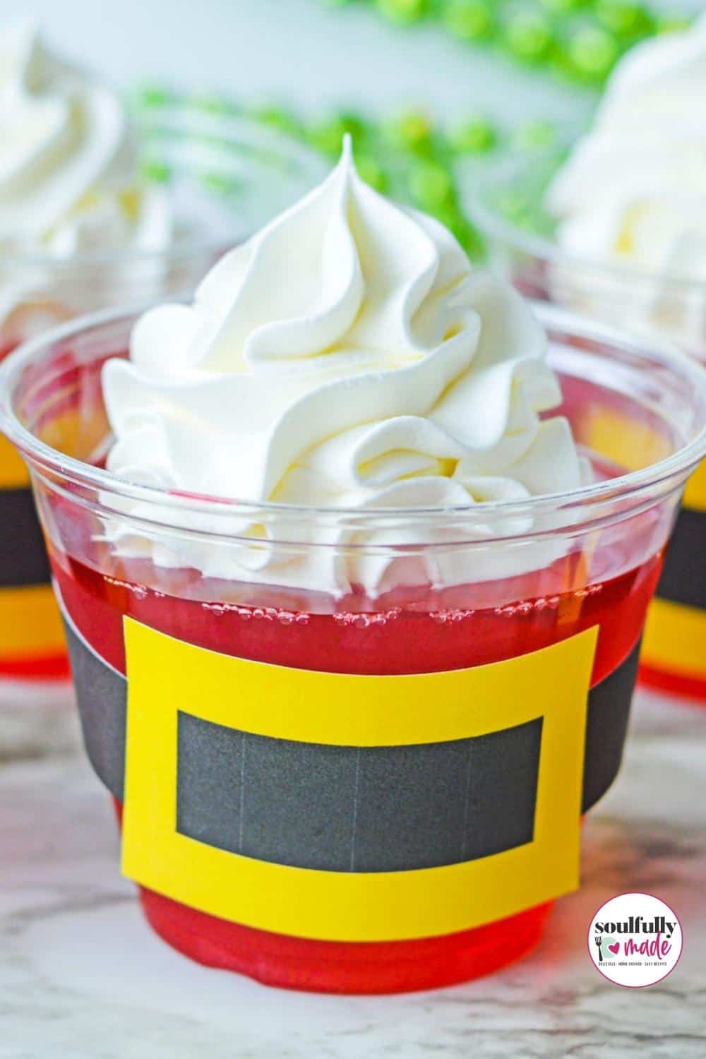 Santa Jello Cups (Printable Santa Belt) - Soulfully Made