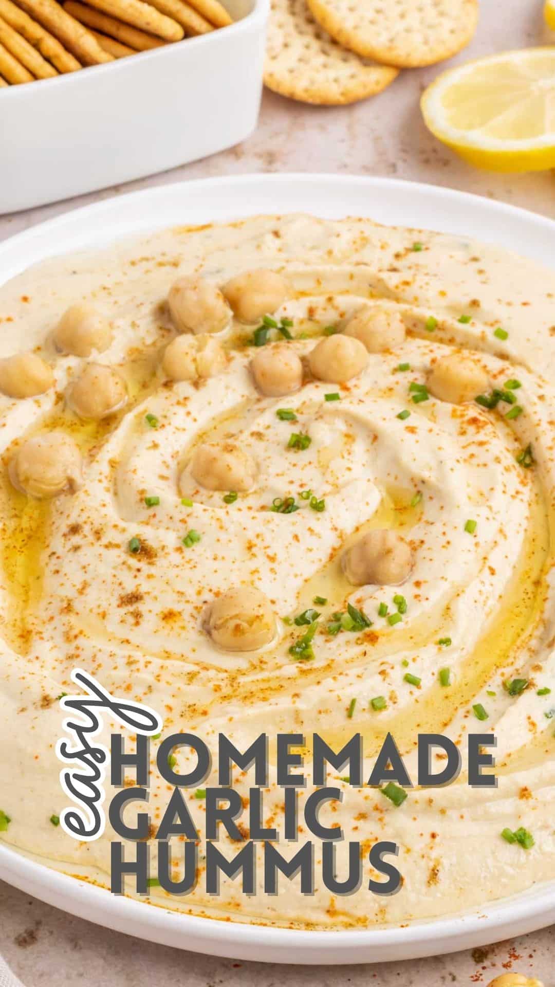 Creamy Garlic Hummus Recipe - Soulfully Made