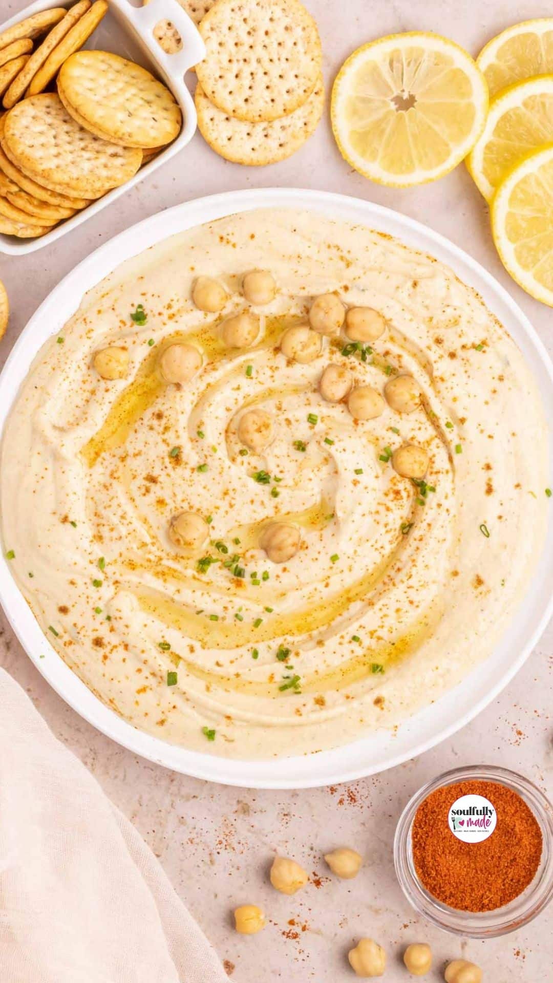 Creamy Garlic Hummus Recipe - Soulfully Made