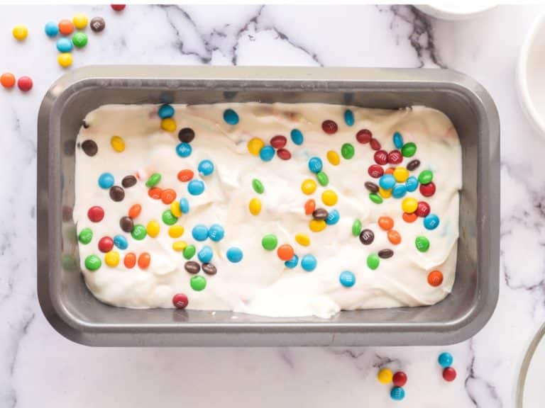No-Churn M&M Ice Cream - Soulfully Made