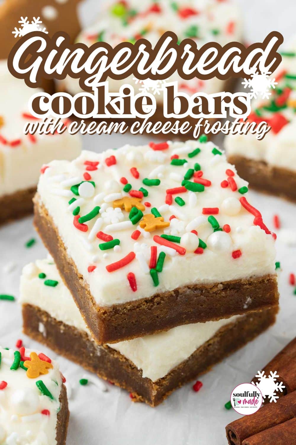 Gingerbread Cookie Bars Recipe - Soulfully Made