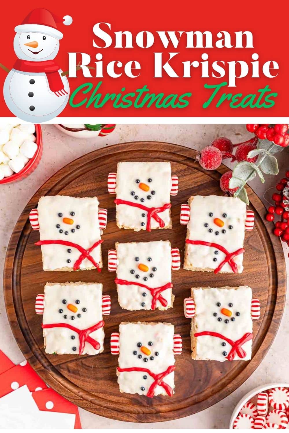 Snowman Rice Krispies Treats - Soulfully Made