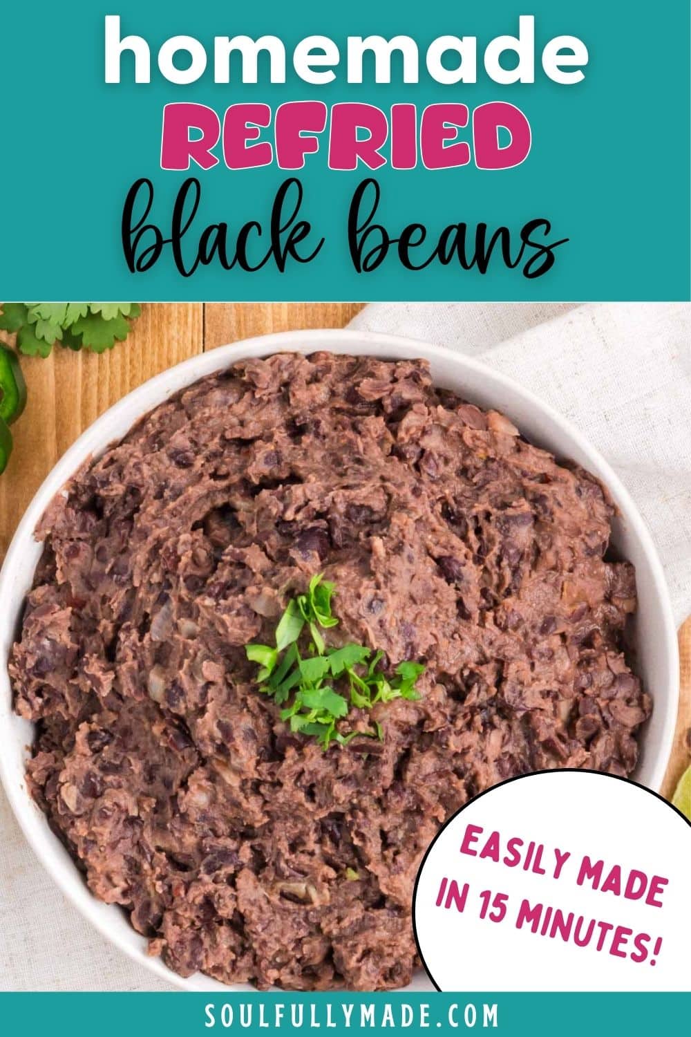 Homemade Easy Refried Black Beans Recipe - Soulfully Made