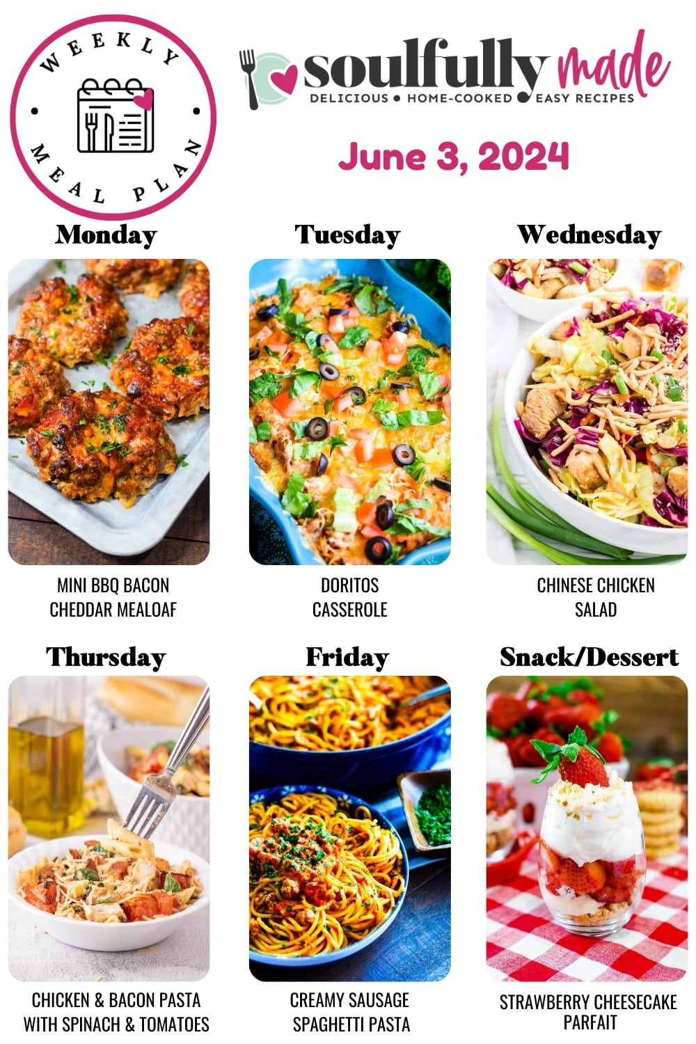 Weekly Meal Plan June 3 2024 Soulfully Made