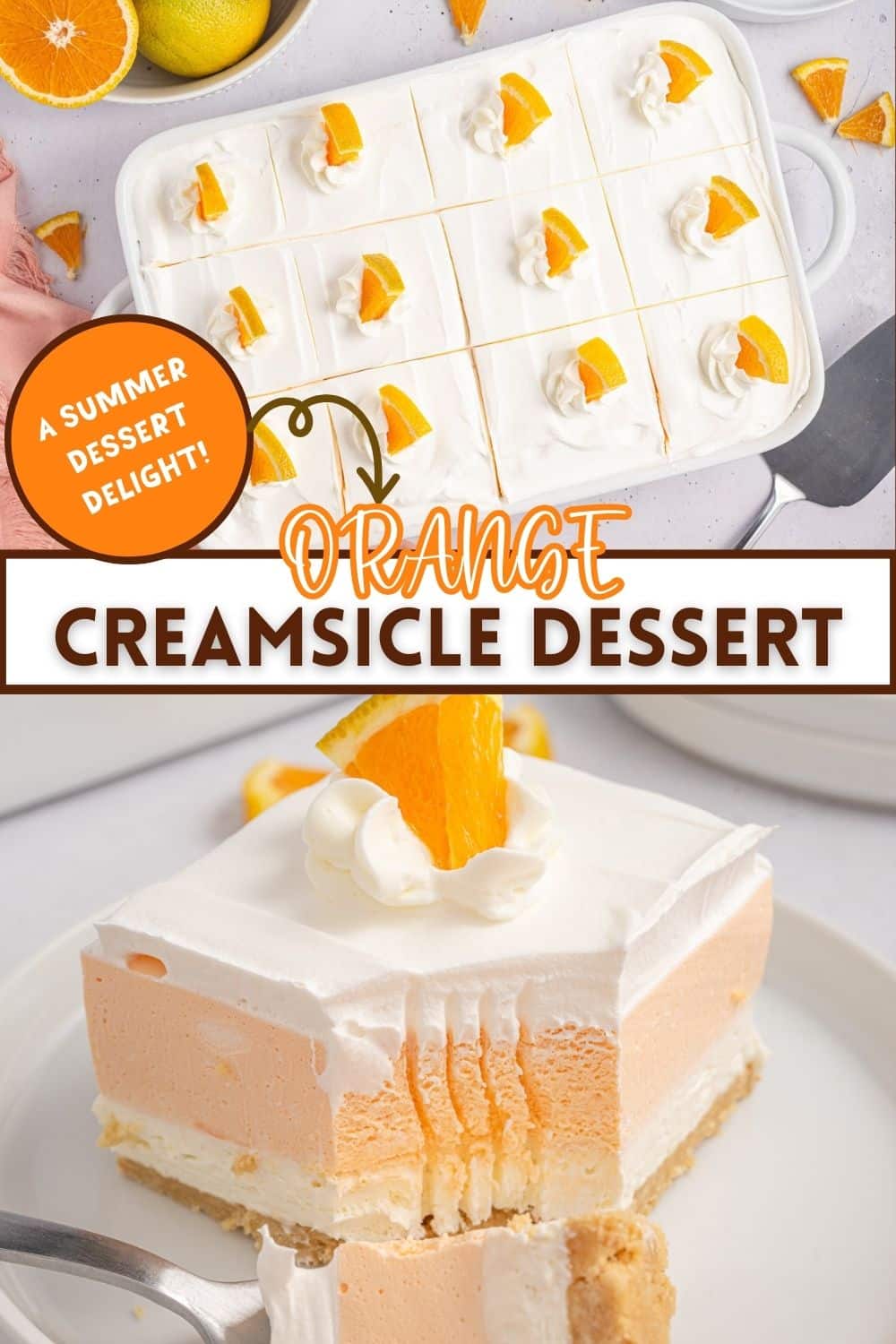 No-Bake Orange Creamsicle Dessert Bars Recipe - Soulfully Made