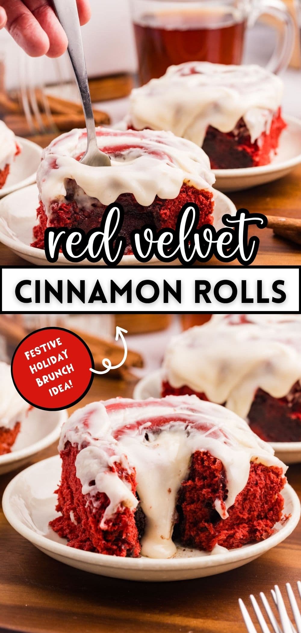Red Velvet Cake Cinnamon Rolls with Cream Cheese Frosting - Soulfully Made